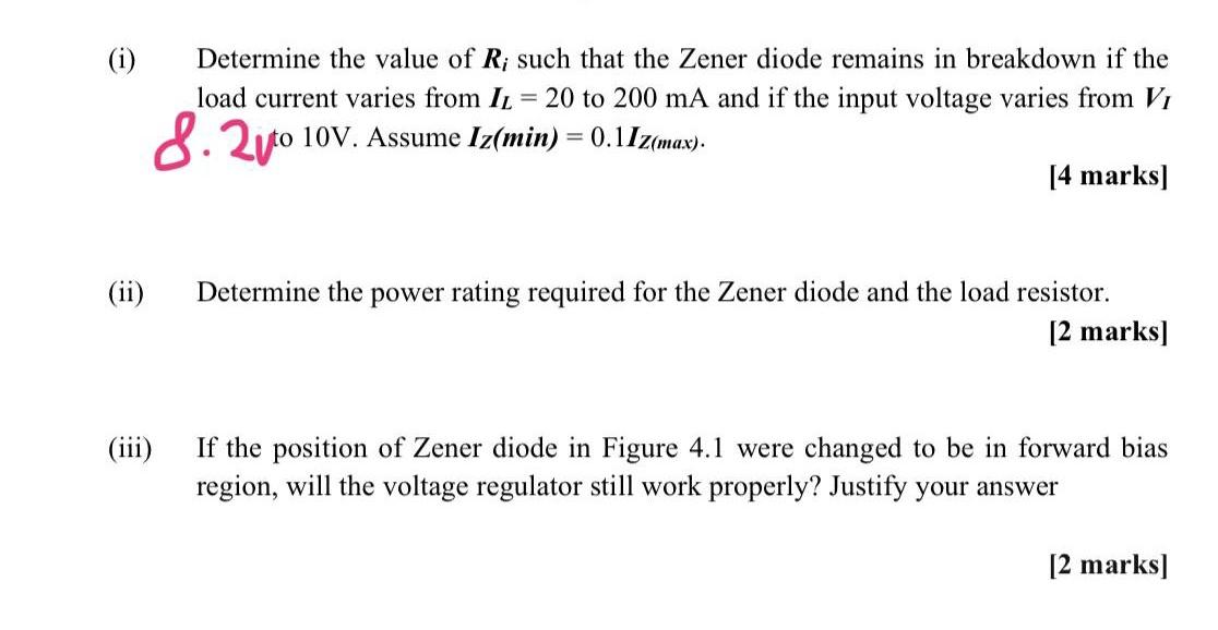Solved (a) State two main differences between Zener diode | Chegg.com