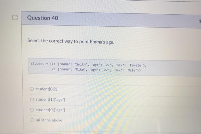 Solved What Is The Output Of The Following Sampledict Dict 