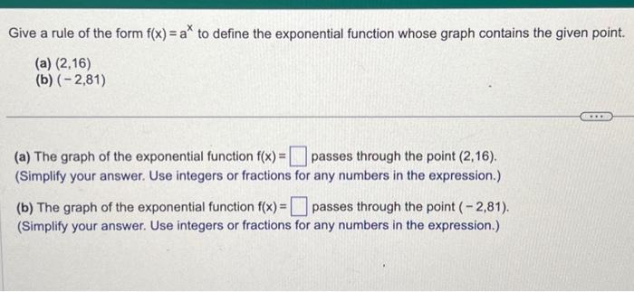 Solved Give a rule of the form f(x)=ax to define the | Chegg.com