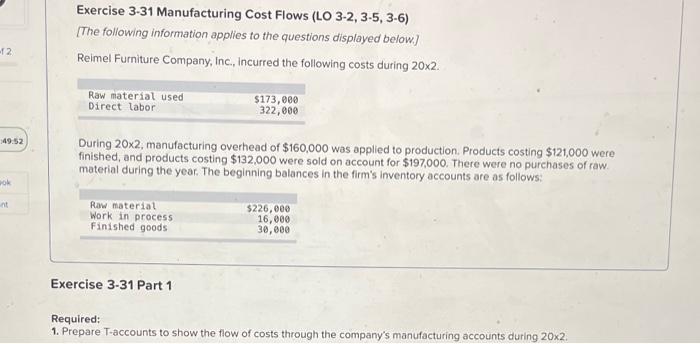 Solved Exercise 3-31 Manufacturing Cost Flows (LO 3-2, 3-5, | Chegg.com