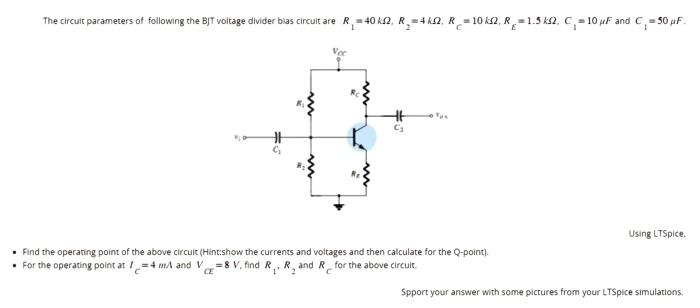 Solved The circuit parameters of following the BJT voltage | Chegg.com