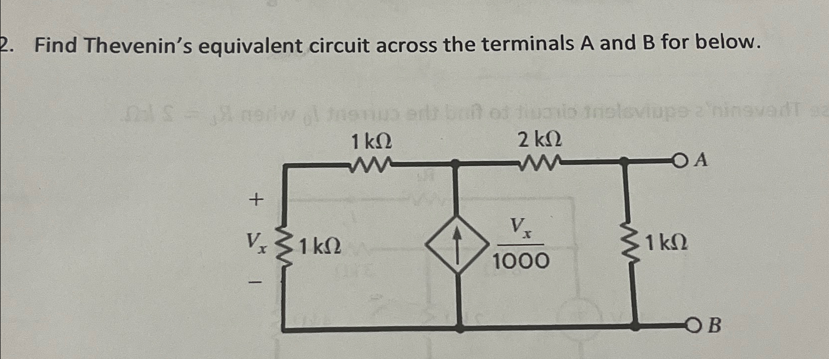 Solved Find Thevenin's equivalent circuit across the | Chegg.com