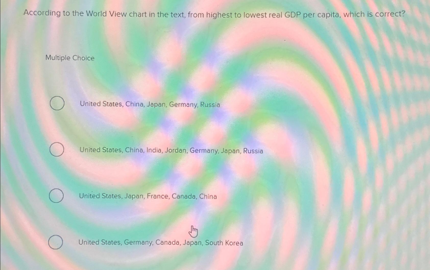 Solved According to the World View chart in the text, from | Chegg.com