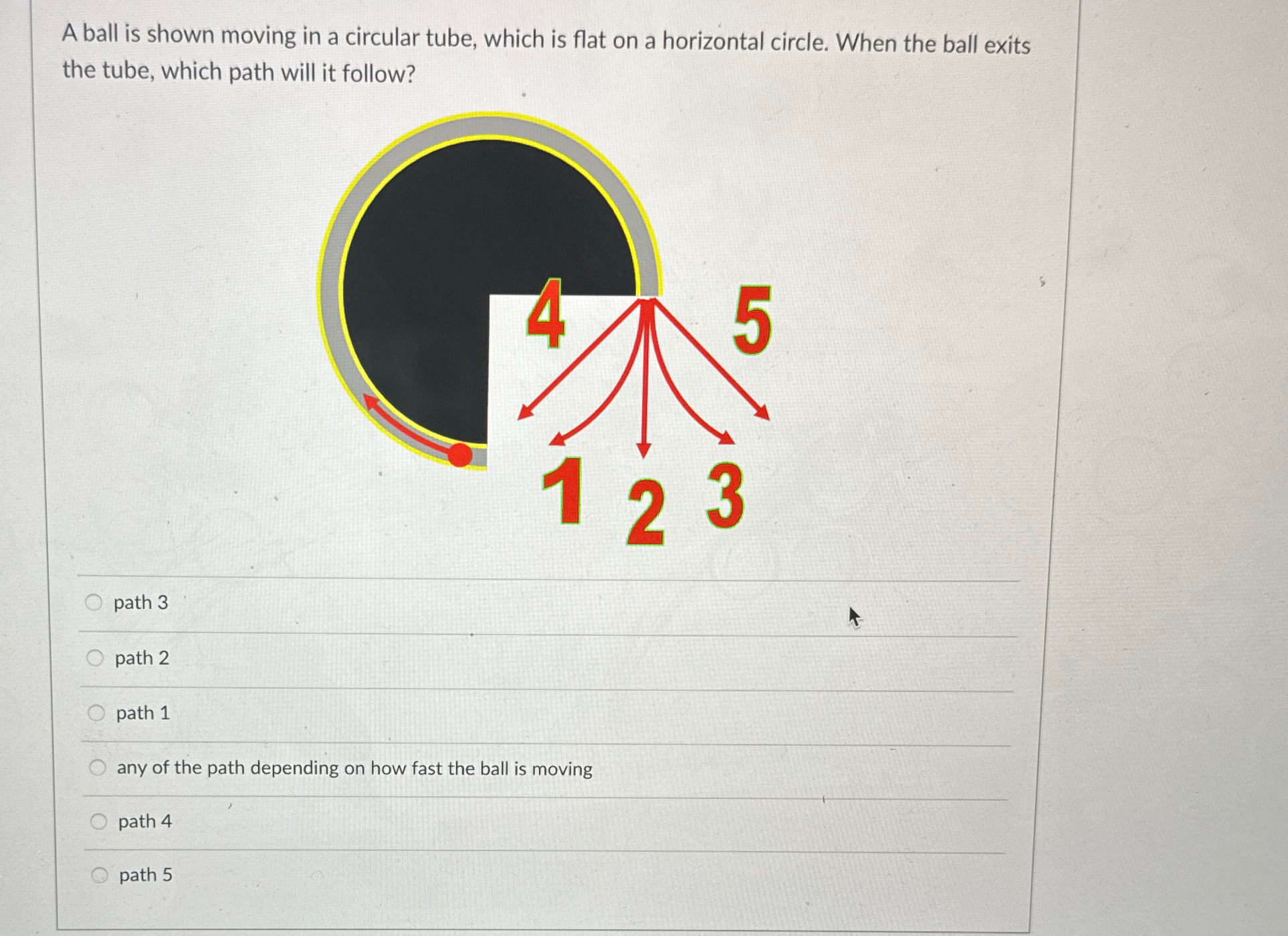 Solved A ball is shown moving in a circular tube, which is | Chegg.com