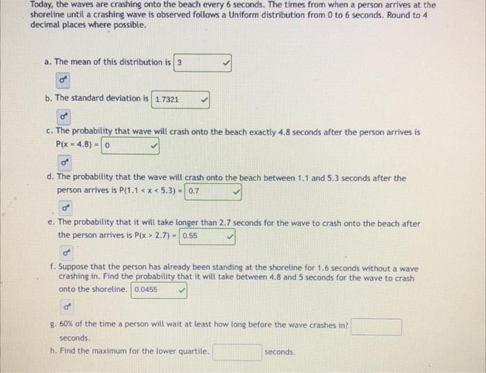 Solved Today, the waves are crashing onto the beach every 6 | Chegg.com