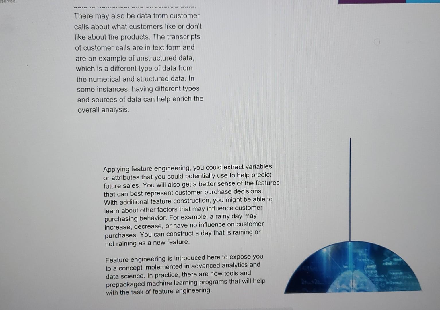 Solved Feature engineering example Let's look at a simple | Chegg.com