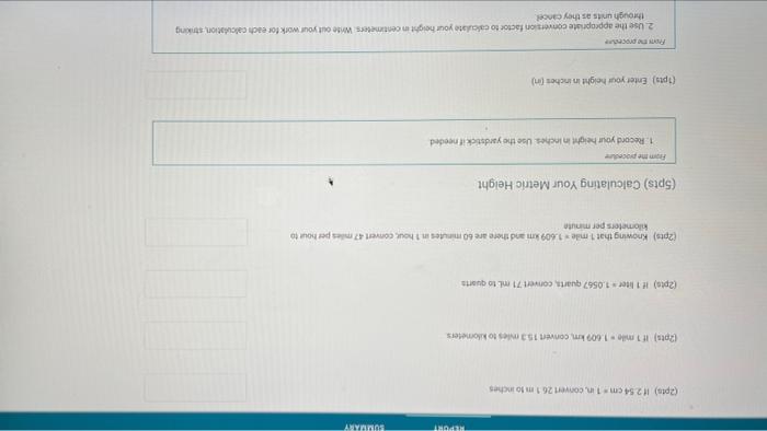 Solved (1pts) 1. a. What conversion factor(s) can you use to | Chegg.com