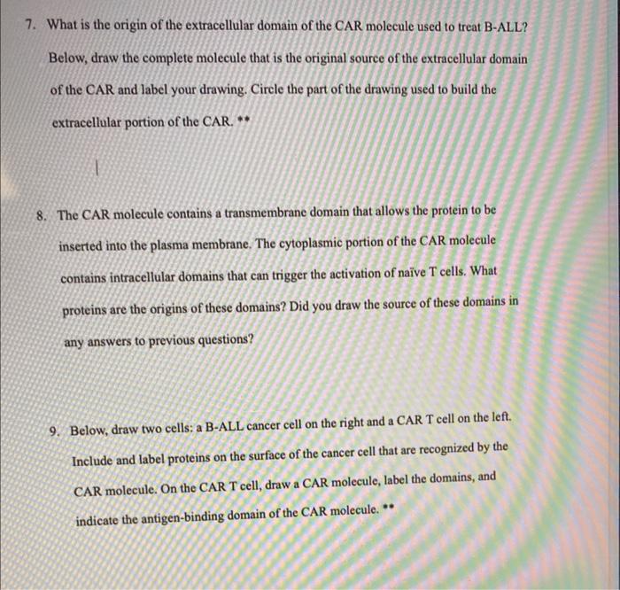Solved 7. What is the origin of the extracellular domain of | Chegg.com