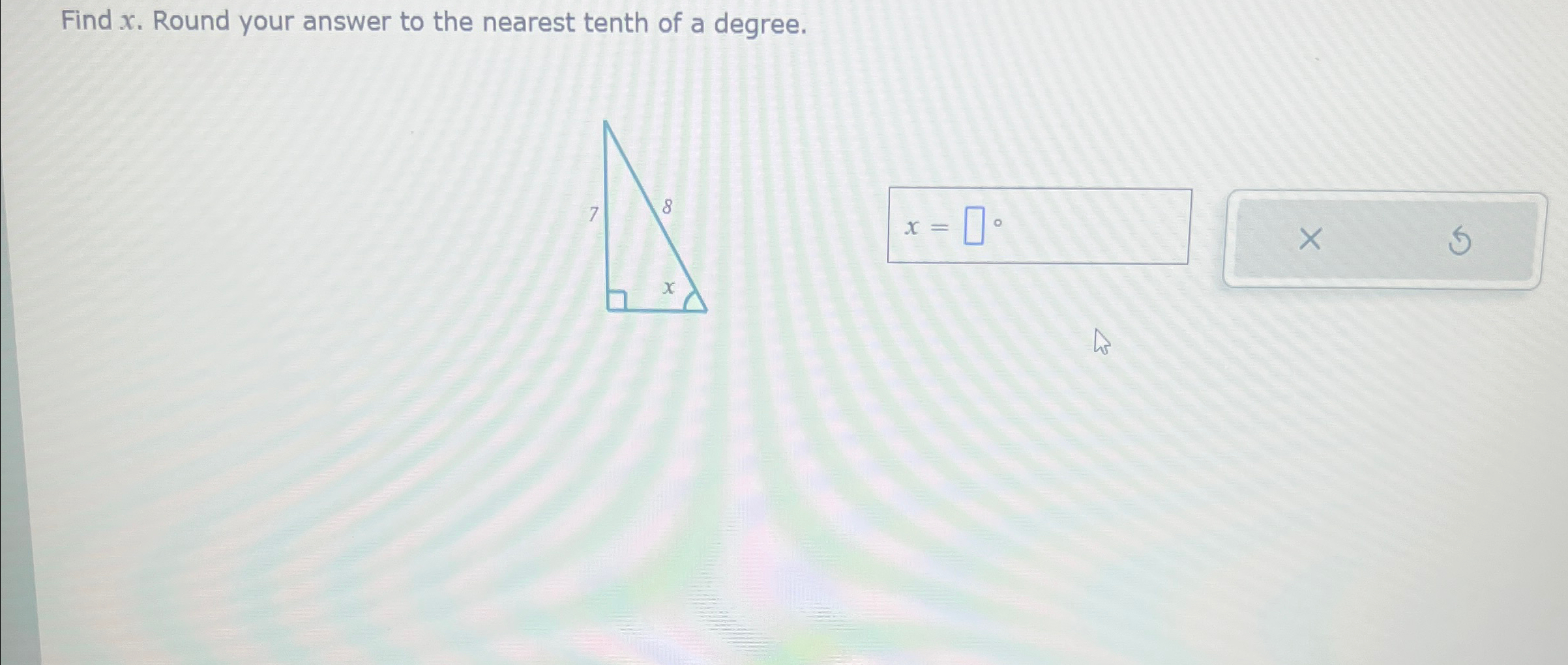 Solved Find x. ﻿Round your answer to the nearest tenth of a | Chegg.com