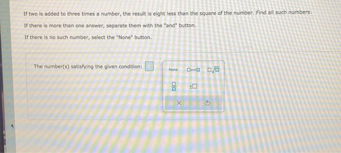 Solved If two is added to three times a number, the result | Chegg.com