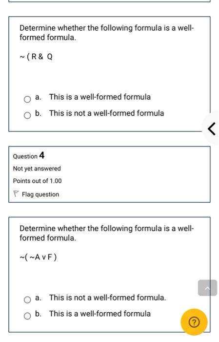 Determine whether the following formula is a well- | Chegg.com