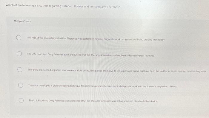 Which of the following is incorrect regarding | Chegg.com