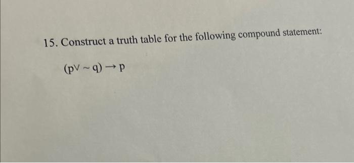 [solved] 15 Construct A Truth Table For The Following Com