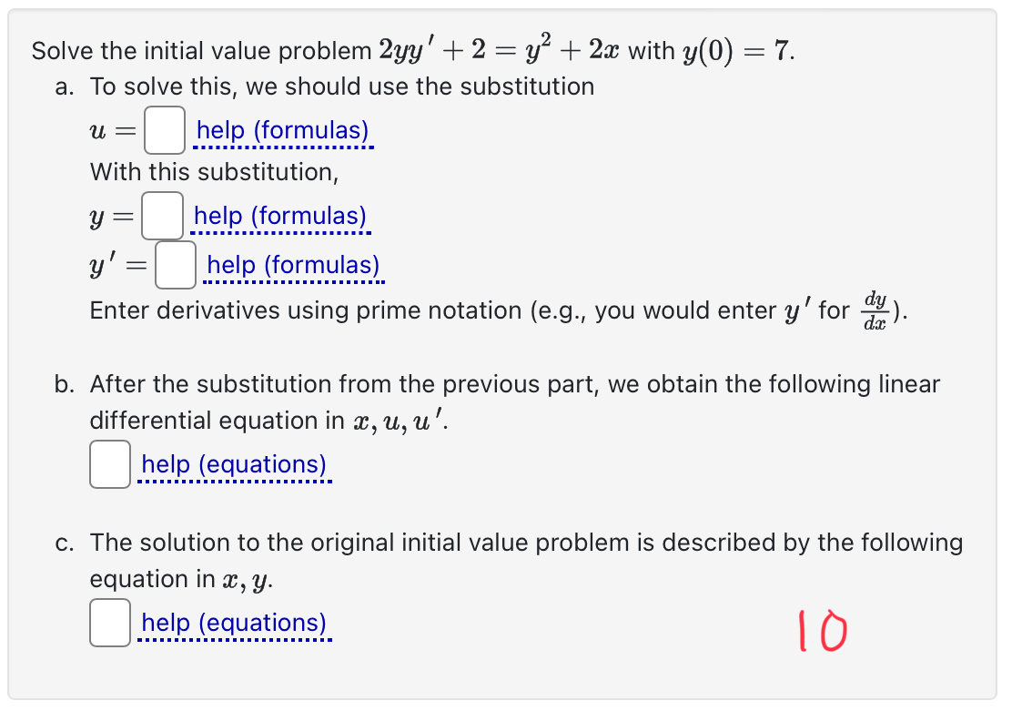 Solved Solve the initial value problem 2yy'+2=y2+2x ﻿with | Chegg.com