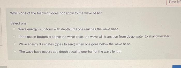 Solved Which one of the following does not apply to the wave | Chegg.com