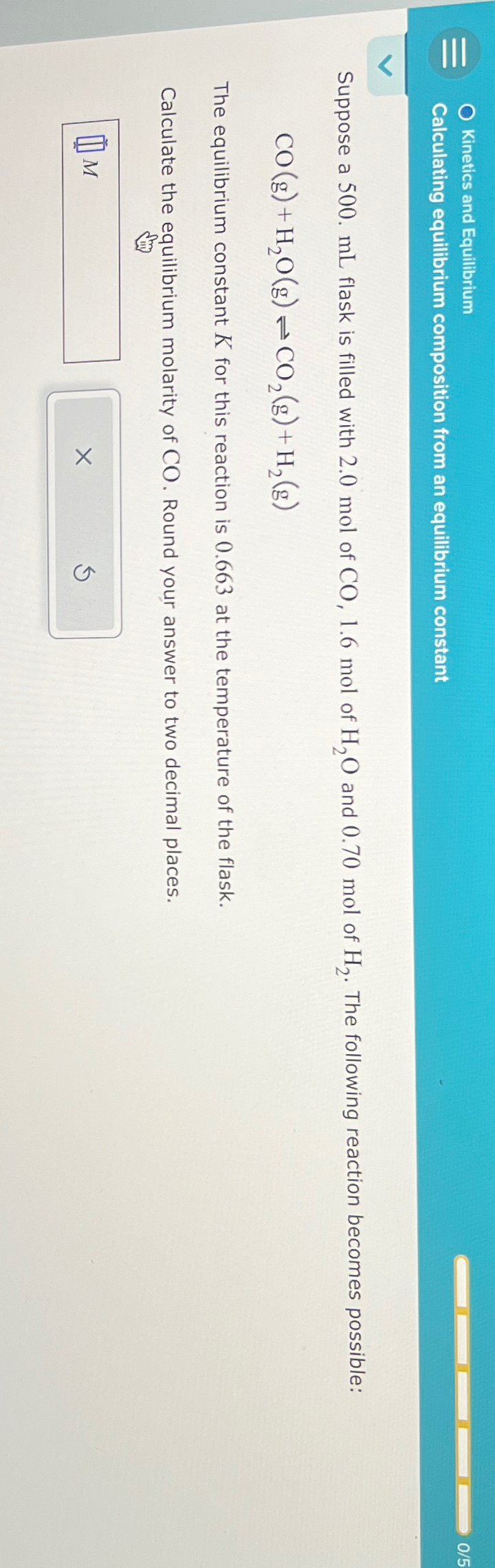 Solved Kinetics and EquilibriumCalculating equilibrium | Chegg.com