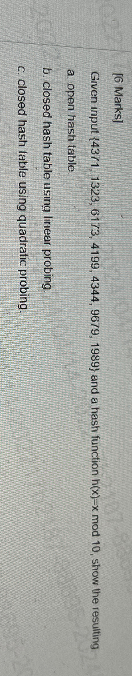 Solved [6 ﻿Marks]Given input | Chegg.com