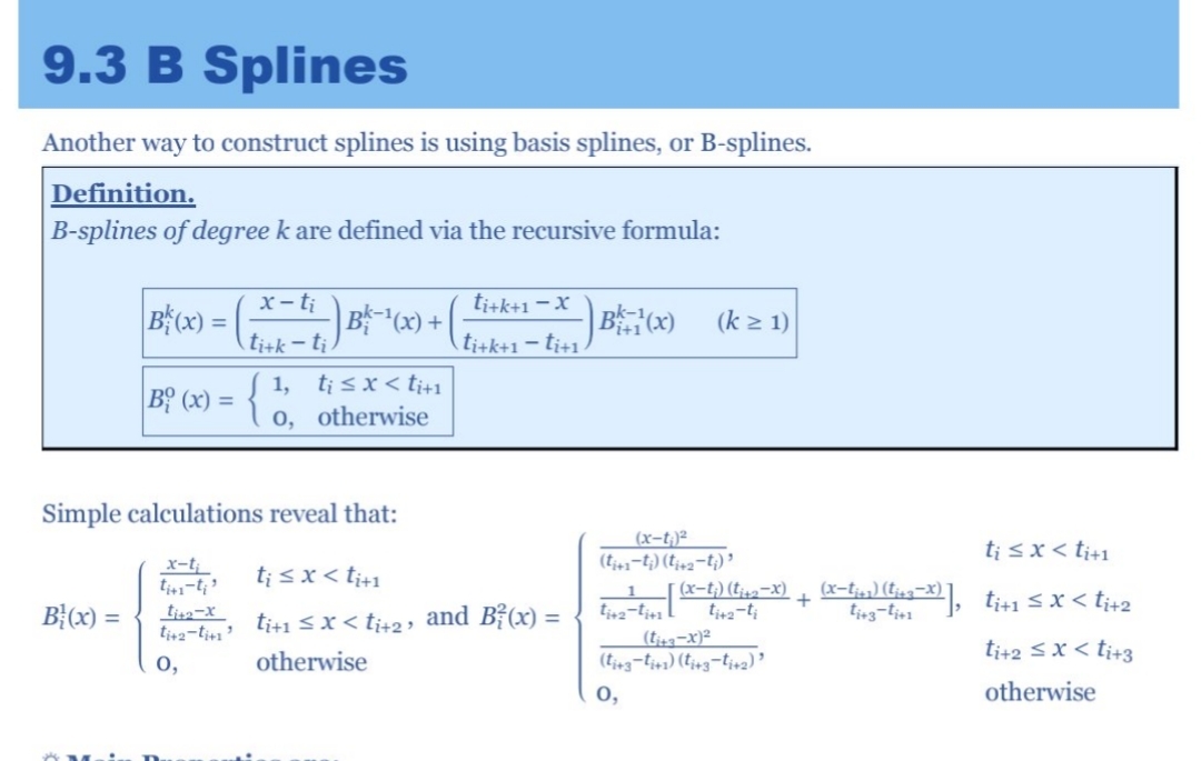 Solved use definition and information in photo find B-spline | Chegg.com