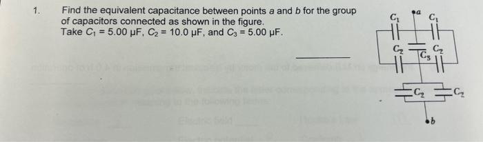 Solved Find the equivalent capacitance between points a and | Chegg.com
