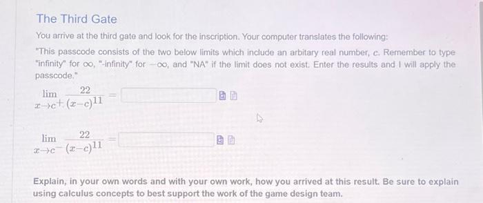 Solved The Third Gate You arrive at the third gate and look | Chegg.com