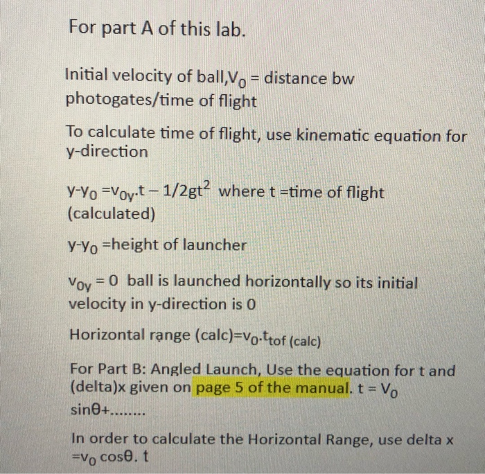 Solved 1 A. Horizontal Launch Angle 9 Height of Launcher = | Chegg.com