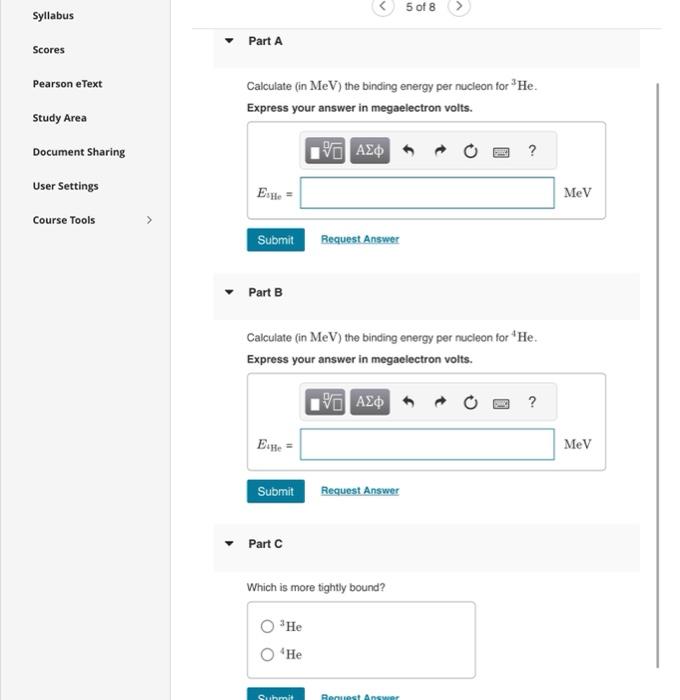Solved Syllabus Part A Scores Pearson eText Calculate (in | Chegg.com