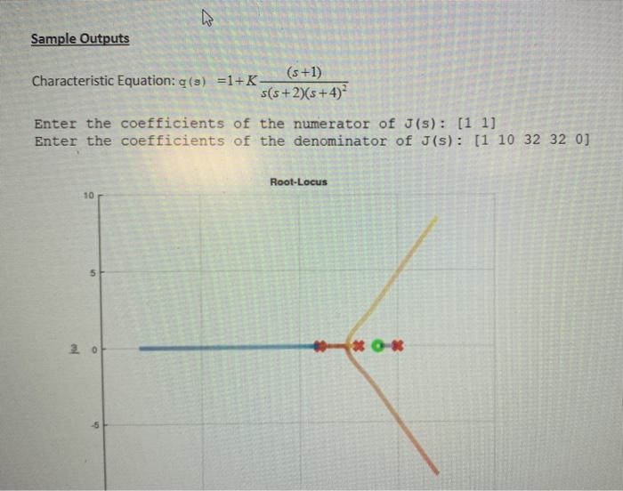 Solved Objective: Write a script to plot Root-Locus | Chegg.com