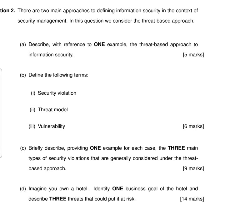 Solved This subject is Security management. And here are | Chegg.com