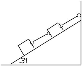 Solved In the figure we see two blocks connected by a string | Chegg.com
