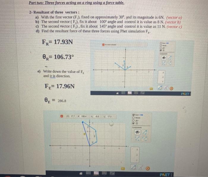 Solved 1) For part 1, use Phet simulation for each vector to | Chegg.com
