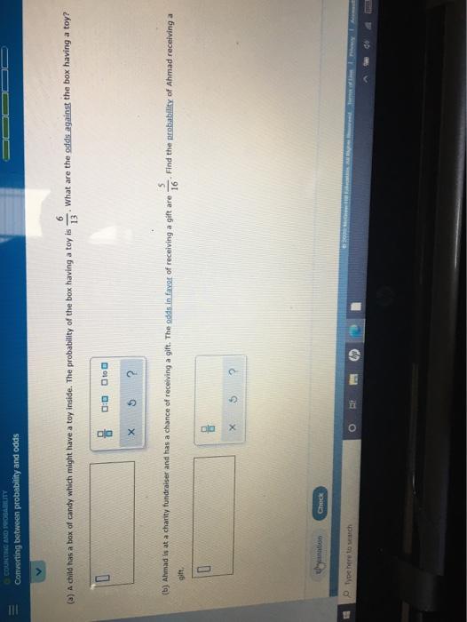 Solved COUNTING AND 120LITY Converting between probability | Chegg.com