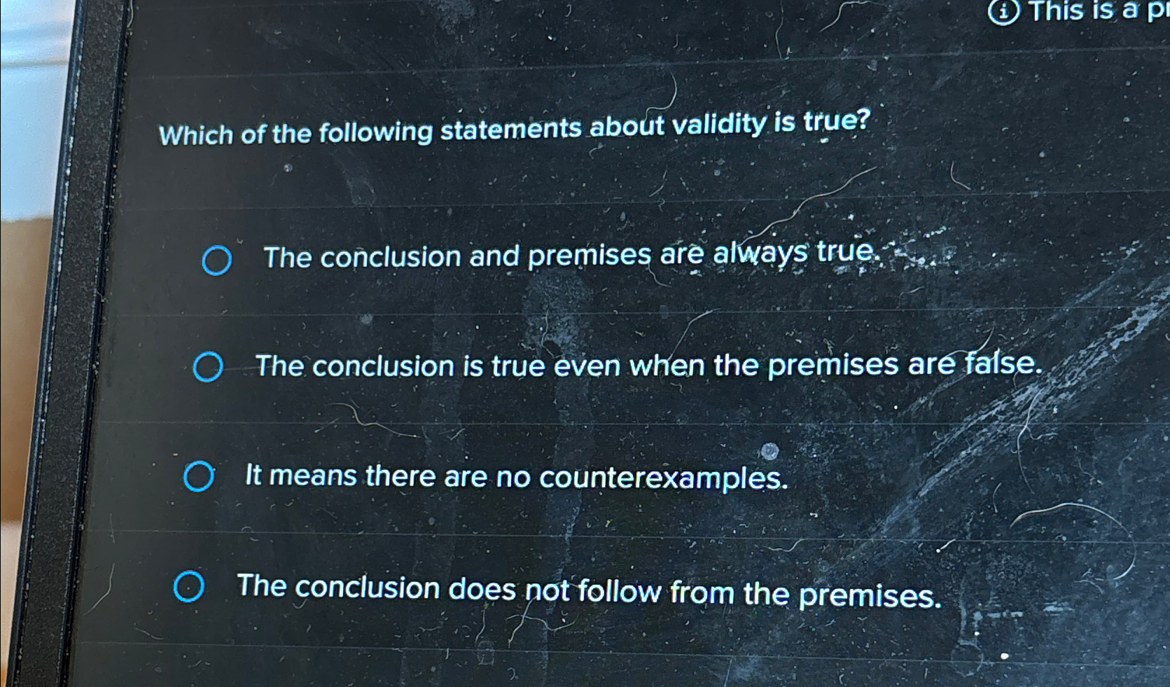 Solved Which of the following statements about validity is | Chegg.com