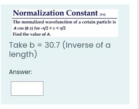 Solved Normalization Constant (3-4) The normalized | Chegg.com