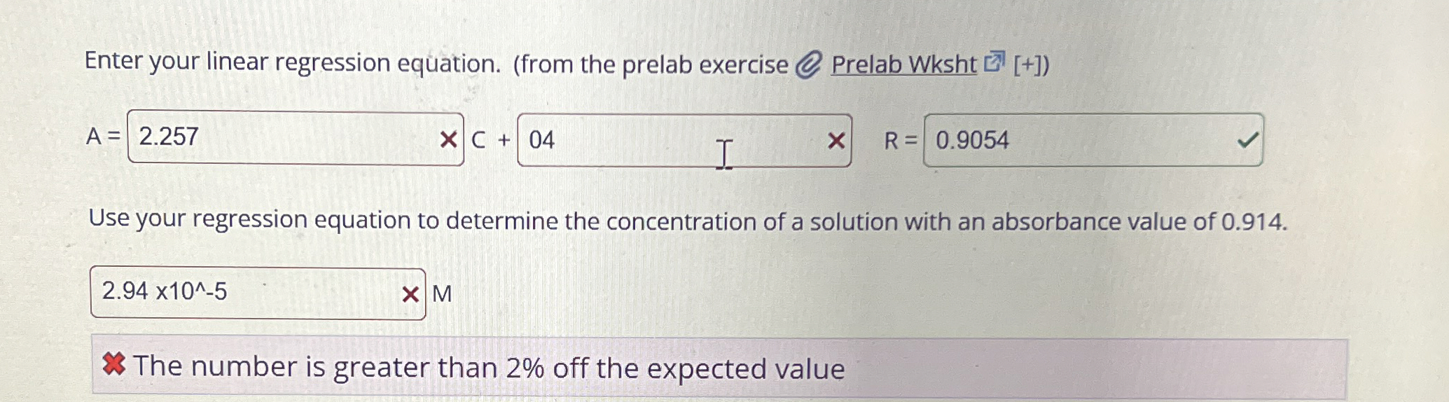 Solved Enter your linear regression equation. (from the | Chegg.com