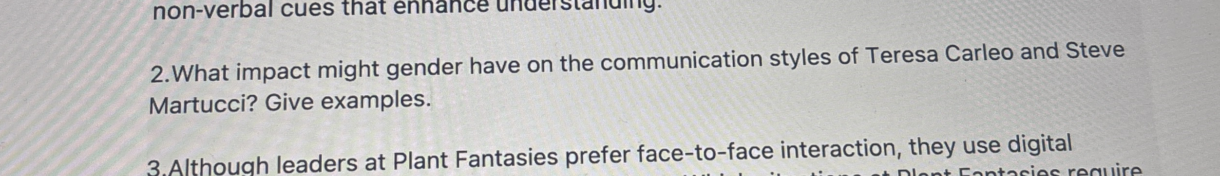 Solved What impact might gender have on the communication | Chegg.com