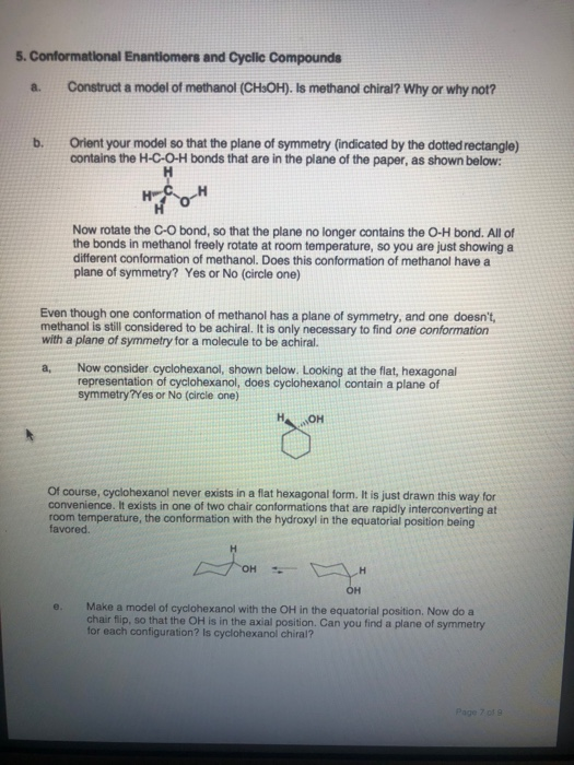 Solved 5. Conformational Enantiomers and Cyclic Compounds | Chegg.com