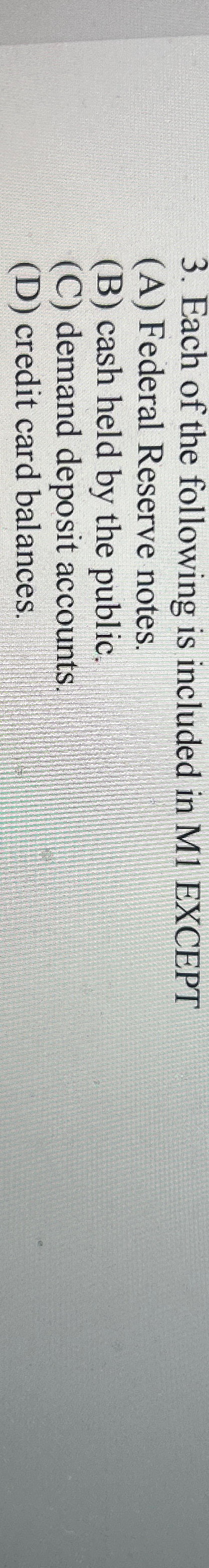 Solved Each of the following is included in M1 ﻿EXCEPT(A) | Chegg.com
