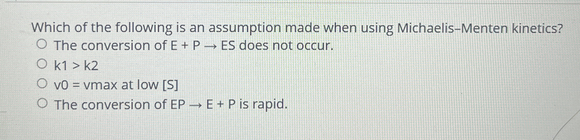 Solved Which of the following is an assumption made when | Chegg.com