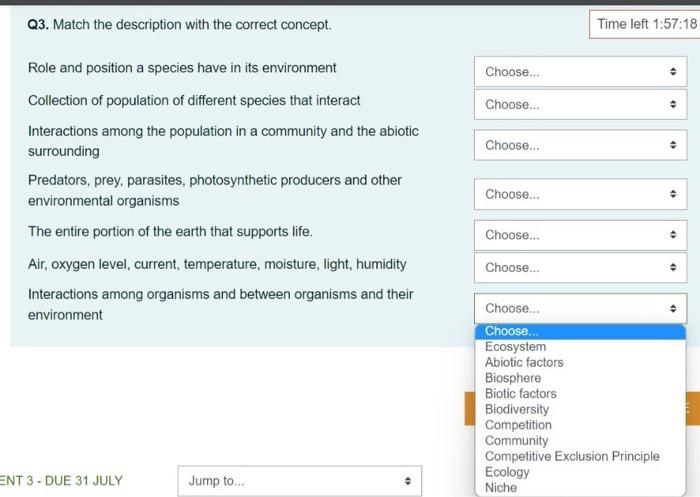 Solved Q3. Match the description with the correct concept. | Chegg.com