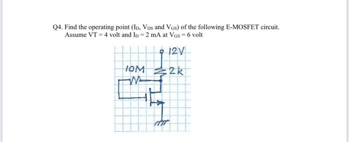 Solved Q4. Find the operating point (Io. Vps and Vas) of the | Chegg.com