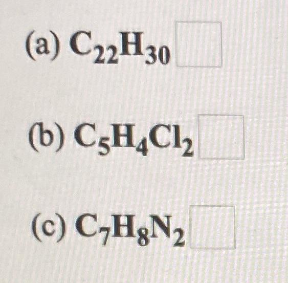 Solved The degree of unsaturation, or index of hydrogen | Chegg.com