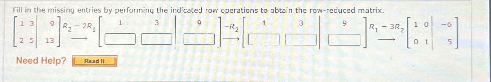 Solved Fill in the missing entries by performing the | Chegg.com