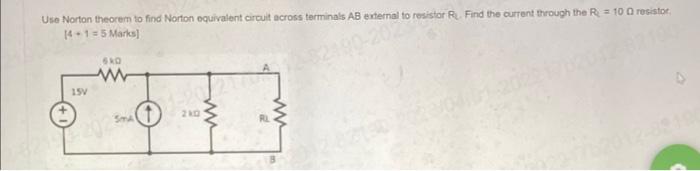 Solved Use Norton theorem to find Norton equivalent circult | Chegg.com