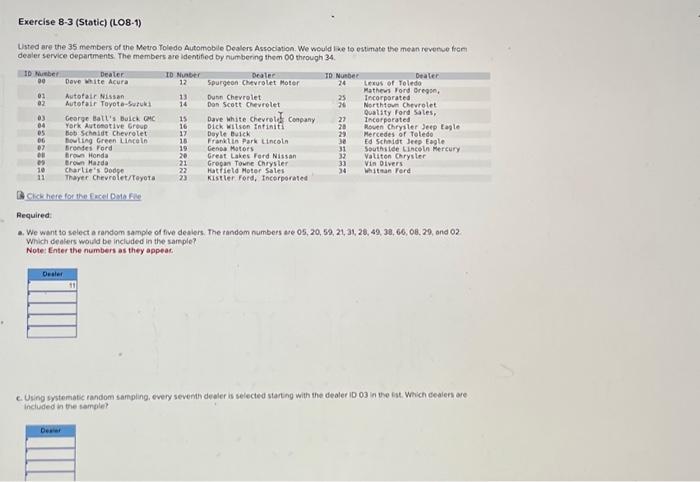Solved Exercise 8-3 (Static) (LO8-1) Listed are the 35 | Chegg.com