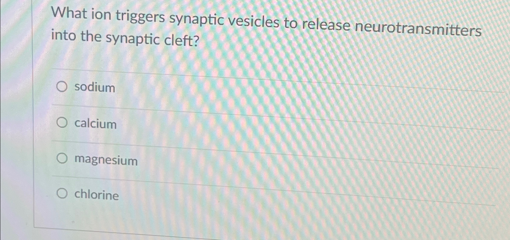 Solved What ion triggers synaptic vesicles to release | Chegg.com