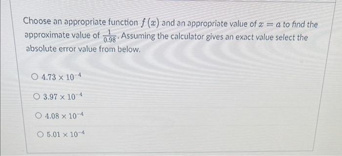 Solved Choose an appropriate function f(x) and an | Chegg.com