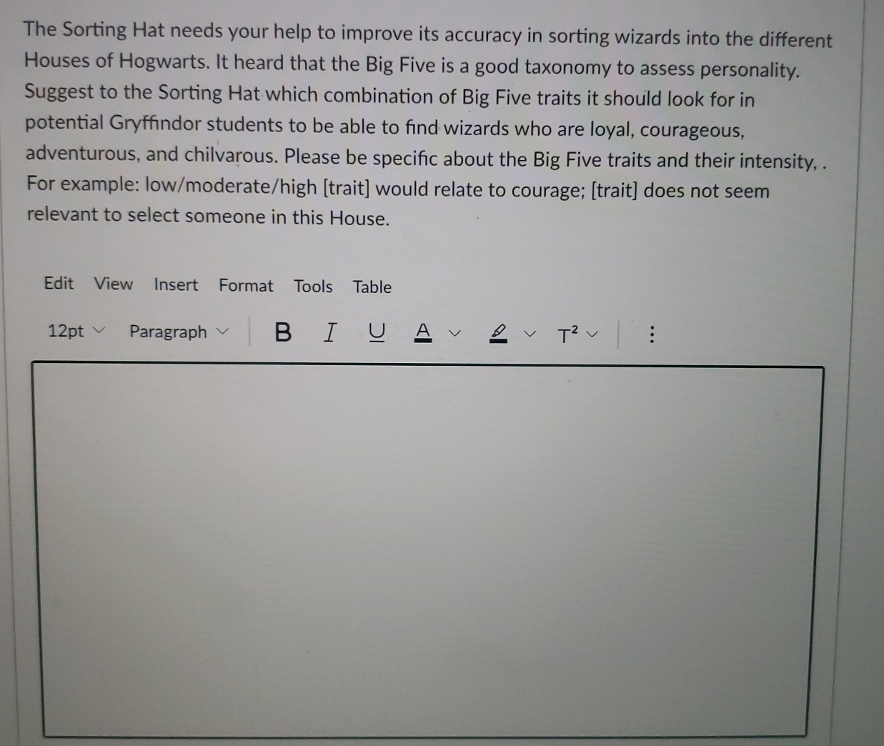 Solved The Sorting Hat needs your help to improve its | Chegg.com