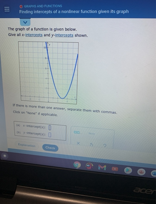 Solved OGRAPHS AND FUNCTIONS Finding intercepts of a | Chegg.com