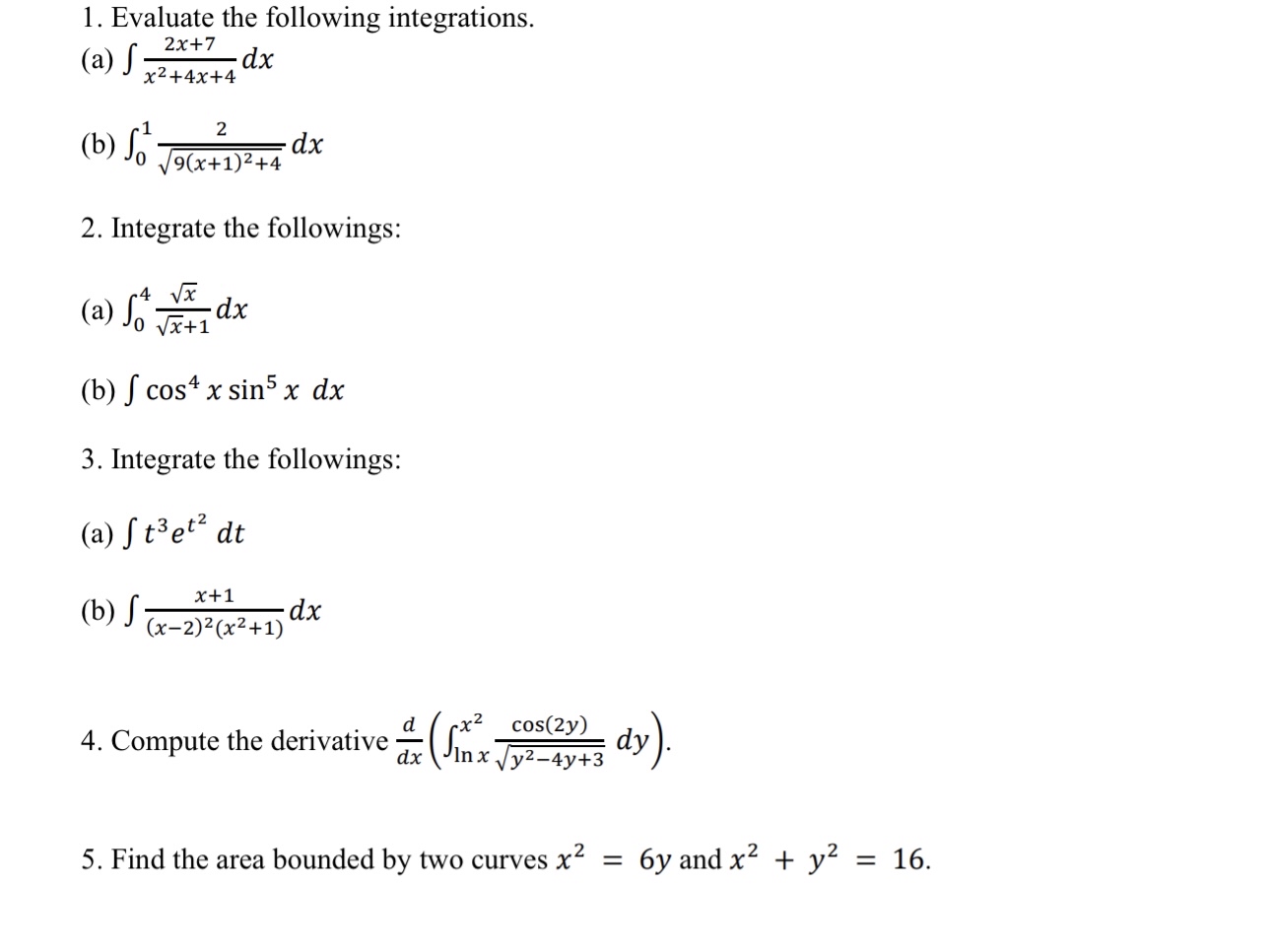 Solved Evaluate the following | Chegg.com