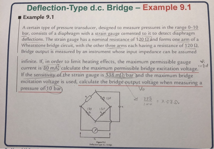 Solved Deflection-Type d.c. Bridge – Example 9.1 Example 9.1 | Chegg.com